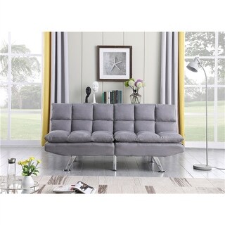 Relax Futon Sofa Bed Sleeper With Metal Legs Grey - Bed Bath & Beyond - 34980469