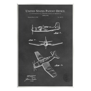 Stupell Intricate Airplane Blueprint Chart Wall Plaque Art, Design by ...