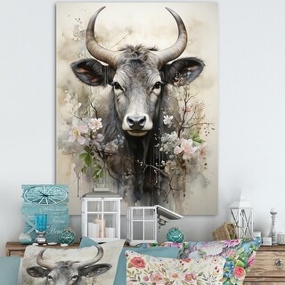 Designart "Asian Art Cow Sumi II" Asian Art Wall Decor - Bed Bath ...