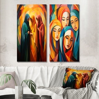 Yellow And Orange Islam Prayer Culture II - Islam Metal Wall Art Set Of ...