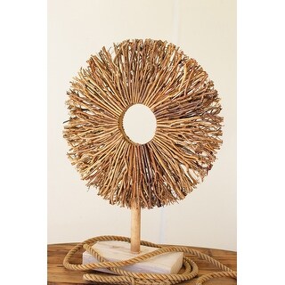 Round Twig Sculpture on a Wooden Base Tabletop - 29.5-inch Height - Bed ...