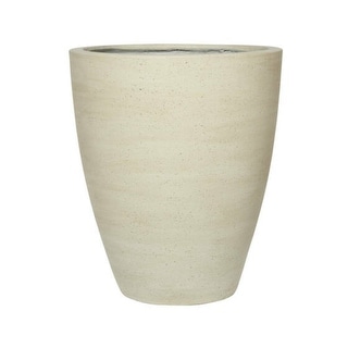 Pottery Pots 21.65"H Large Round Beige Washed Ficonstone Indoor Outdoor ...