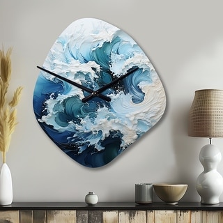 Coastal Waves Rhythmic Coastal II - Coastal Waves Wall Clocks in Nebula ...