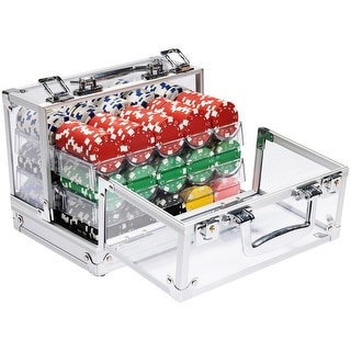 600 Striped Dice Acrylic Case Poker Chip Set WPT Book - Bed Bath ...