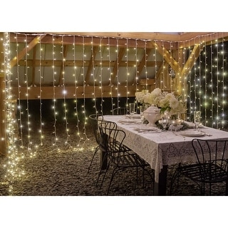 360 Cool White LED Wide Angle Drops String Lights 12ft White Wire - Bed ...