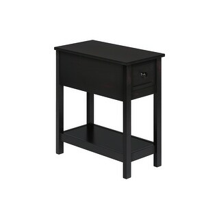 Accent Table, 2 Tier, End, Lamp, Nightstand, Side Table,Black Veneer ...
