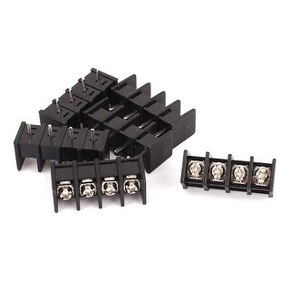 6 Pcs 4 Position Wire Connector Screw Barrier Terminal Strip Blocks AC ...