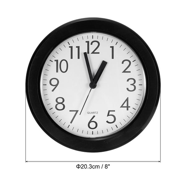 8 Inch Wall Clock, Quartz Battery Operated Silent Round Wall Clocks ...