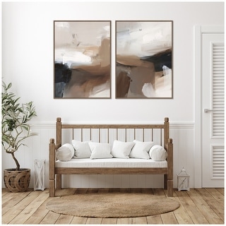 Kate and Laurel Layered Ground No. 1 & No. 2 2 Piece Framed Canvas Wall ...