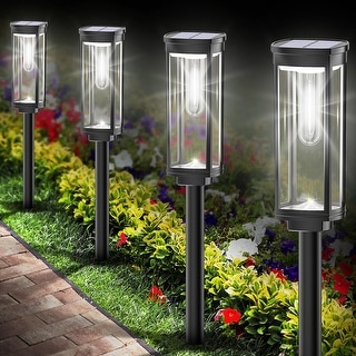 6 Pack Waterproof Pathway Lights Solar Powered,Outside Long Lasting ...