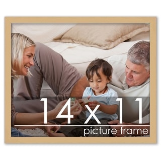 14x11 Traditional Natural Complete Wood Picture Frame with UV Acrylic ...