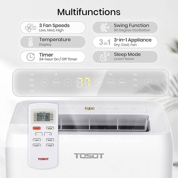 Tosot 12,000 BTU Portable Air Conditioner Swing Function Remote - Bed ...