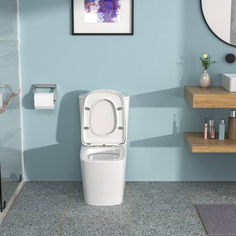 Ceramic Dual Flush One Piece Toilet with Soft Closing Seat - Overstock ...