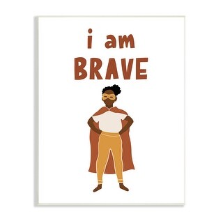 Stupell I Am Brave Courageous Phrase Motivational Super Hero Wood Wall ...