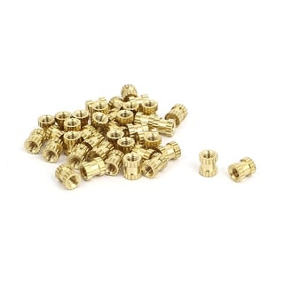 M2x4mmx3.5mm Brass Knurled Threaded Nut Insert Embedded Nuts Gold Tone ...