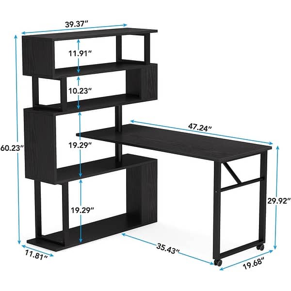Rotating L-Shaped Computer Desk with Booshelf - Bed Bath & Beyond ...