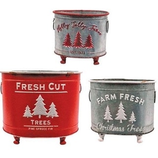3/Set Metal Christmas Trees Buckets - Set of three - Bed Bath & Beyond ...