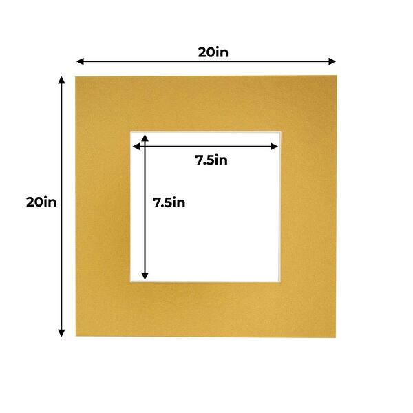 20x20 Mat for 8x8 Photo - Metallic Gold Matboard for Frames Measuring ...