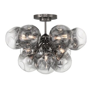 Metropolitan N5363 Neveh 12 Light 28" Wide Semi-Flush Ceiling Fixture ...