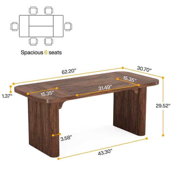 63'' Computer Desk for Home Office, Simple Rectangular Writing Table for Study Room Bedroom ...