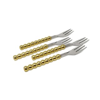 Gold Beaded Dessert Spoons/Forks, Set of 4 - Bed Bath & Beyond - 40360523
