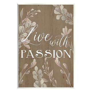 Stupell Live With Passion Rustic Botanicals Wall Plaque Art by Yass ...