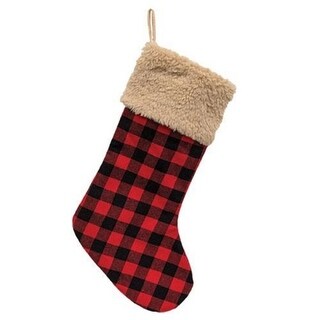 Red & Black Buffalo Check Christmas Stocking - 18.5undefined long by ...