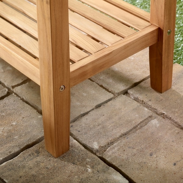 Santorini Grade A Teak Outdoor Console Bar Table - On Sale - Bed Bath ...