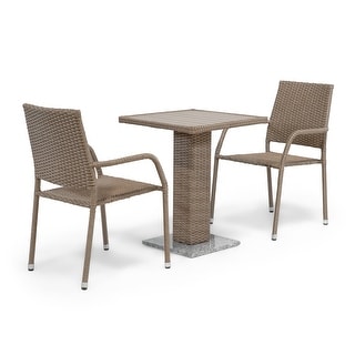 Cohen Stackable Transitional Natural 24-inch Wicker 3-piece Outdoor ...