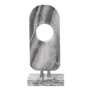 Oval Sculpture with Marble and Sleek Support, Grey - Bed Bath & Beyond ...