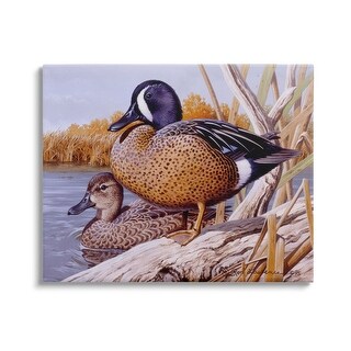 Stupell Ducks at Pond's Edge Canvas Wall Art Design by Rod Lawrence ...