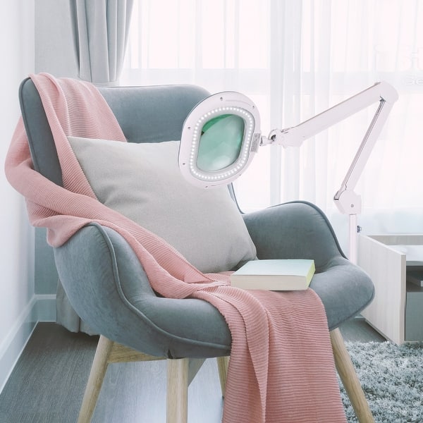 Brightech Lightview Pro 2-in-1 XL 51 in. White Industrial 3-Way Dimming ...