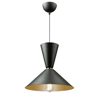Tempo 1 Light Large Pendant - Matte Black and Brass - Bed Bath & Beyond ...