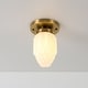 1-Light Mid-Century Modern Cylinder Milk Glass Flush Mount Ceiling ...