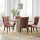 Faux Leather Upholstered Dining Chairs with Checked Pattern, Set of 4 ...