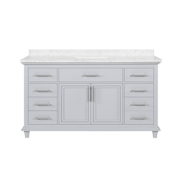 OVE Decors Cassidy 60 in. Single Sink Bathroom Vanity in Dove grey with ...
