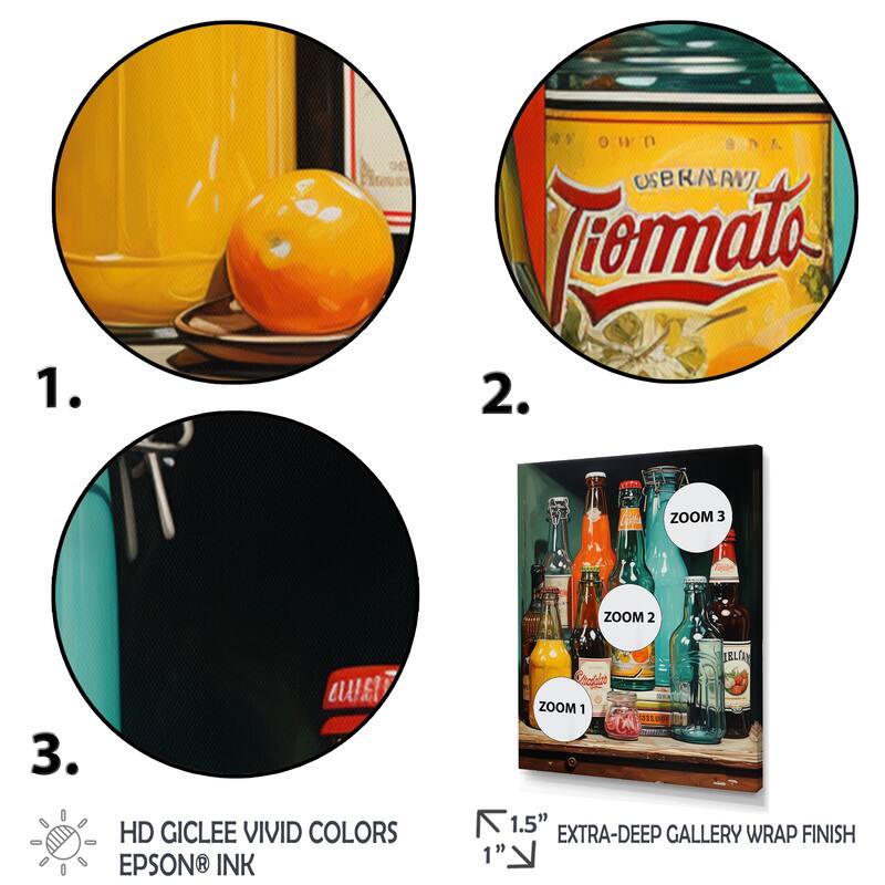 Designart "Pop Art 1950S Soda Emotion II" Pop Art Canvas Wall Art ...