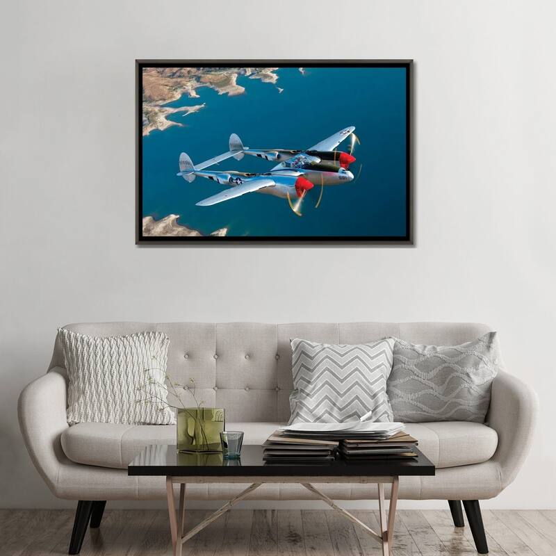 iCanvas "A Lockheed P-38 Lightning Fighter Aircraft In Flight II" by ...