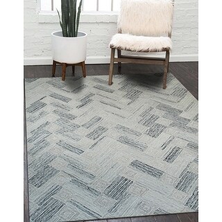 Hand-tufted Wool MULTY GREY Transitional Geometric Modern Tufted Rug ...