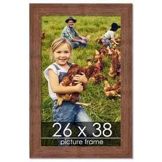 26x38 Frame Brown Barnwood Picture Frame with UV Acrylic Glass, Foam ...