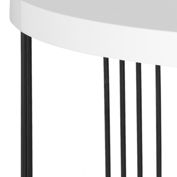 Keelin Mid Century Scandinavian Lacquer Coffee Table White Black
