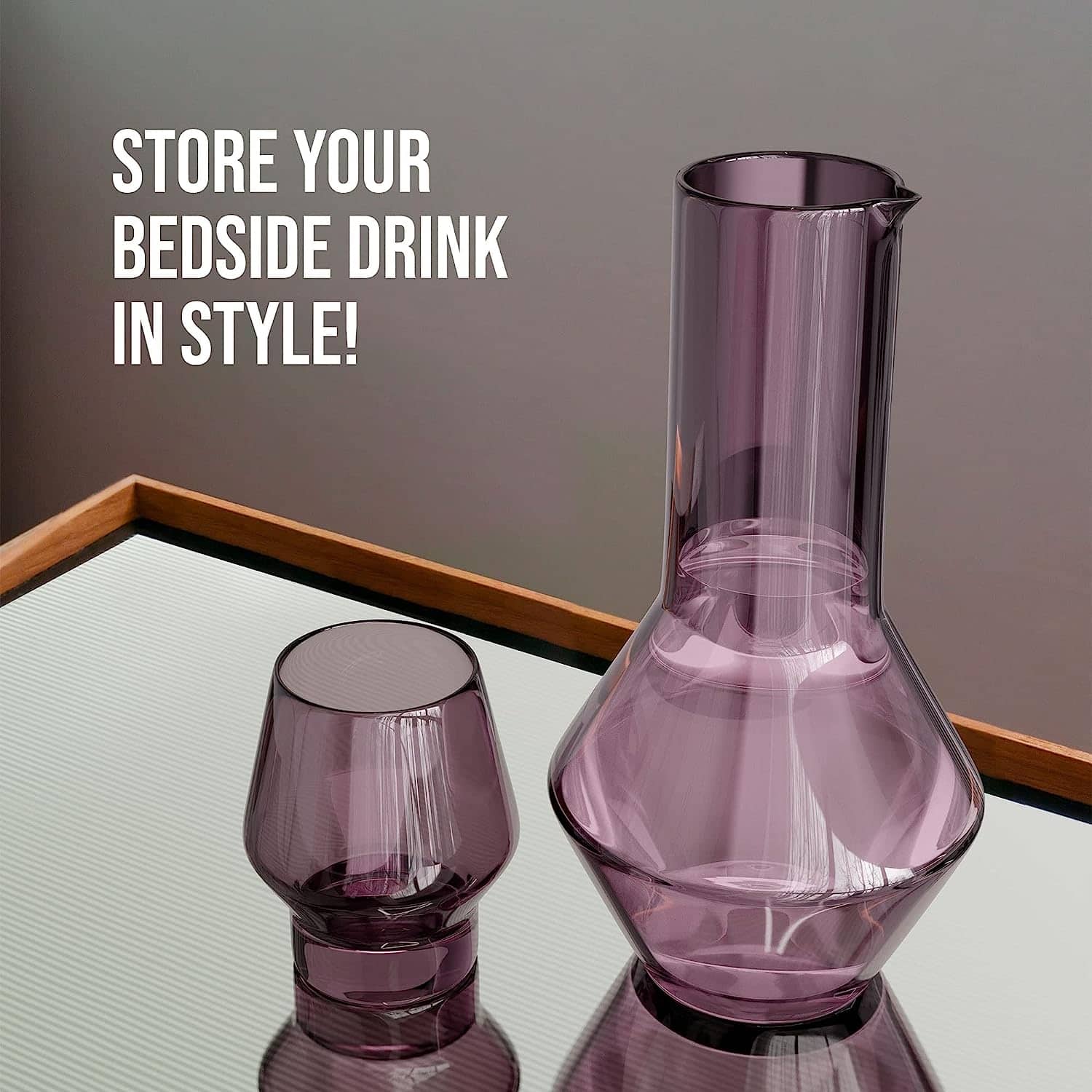 American Atelier Bedside Water Night Set Carafe with Tumbler Glass - 34 ...
