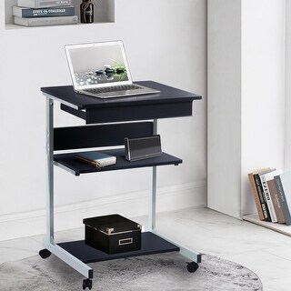 Topcraft Rolling Laptop Cart with Storage, Graphite - Bed Bath & Beyond ...