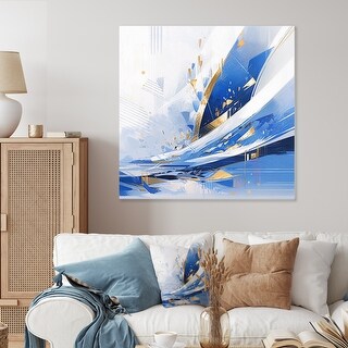 Designart "Blue White Cubist Kaleidoscope II" Cubism Metal Wall Decor ...