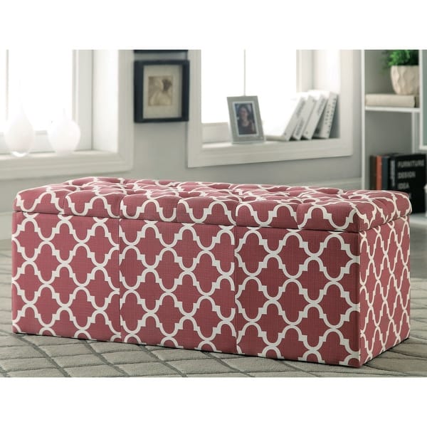 Gede Contemporary Fabric Lift-top Storage Bench by Furniture of America ...