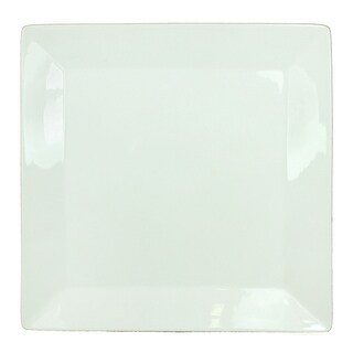 10 x 10 Square Decorative Plate, Ceramic, Curved Edges, Glossy White ...