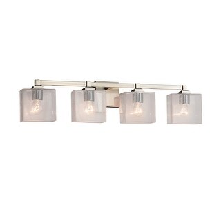 Justice Design Fusion Regency 4-light Brushed Nickel Bath Bar, Seeded ...