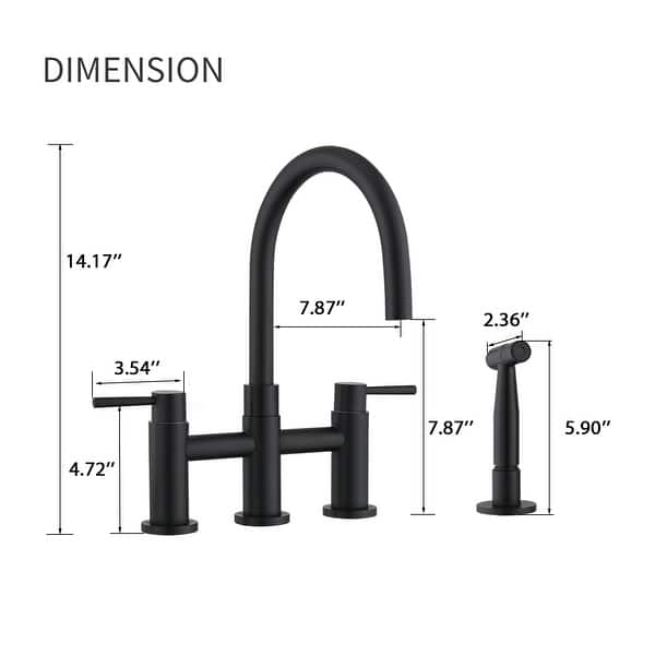 Double Handle Bridge Kitchen Faucet with Side Spray - Bed Bath & Beyond ...
