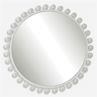 Uttermost Cyra White Round Mirror - 44"W x 44"H x 2.63"D - Bed Bath ...