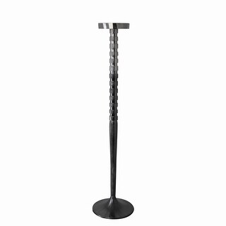 35 Inch Metal Candle Holder with Corrugated Stalk Support, Silver - Bed ...